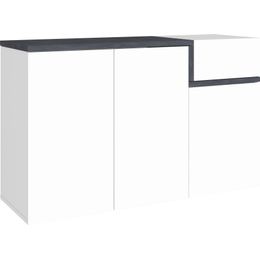 Schuhschrank Inosign "Zet" Schränke Gr. B/H/T: 120 cm x 80 cm x 40 cm, 3 St., weiß (weiß hochglanz, zement) Schuhschränke