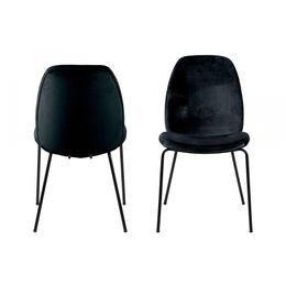 Esszimmerstuhl ACTONA GROUP Stühle Gr. B/H/T: 48 cm x 88,5 cm x 48 cm, Lu x us-Samtvelours VELVET, schwarz Küchenstühle