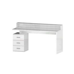 Schreibtisch Inosign "NEW SELINA" Tische Gr. B/H/T: 160 cm x 90 cm x 60 cm, mit Aufsatz, weiß (weiß hochglanz) Schreibtische