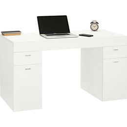 Schreibtisch Inosign "Sliding" Tische Gr. B/H/T: 130 cm x 75 cm x 60 cm, weiß (weiß larice, larice) Schreibtische