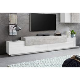 TV-Board Inosign "Coro" Sideboards Gr. B/H/T: 240 cm x 51,6 cm x 45 cm, weiß (weiß hochglanz, betonfarben) TV-Lowboards