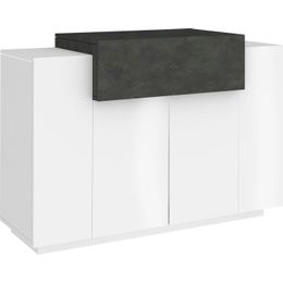 Schuhschrank Inosign "Coro" Schränke Gr. B/H/T: 120 cm x 86 cm x 45 cm, 2 St., schwarz-weiß (weiß, schiefer) Schuhschränke