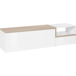 Lowboard Inosign "Zet" Sideboards Gr. B/H/T: 160 cm x 46 cm x 40 cm, weiß (weiß hochglanz, ahorn) Lowboards