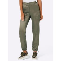 CRÉATION L Cargohose CREATION L Gr. 40, Normalgrößen, grün (khaki) Damen Hosen Cargohosen