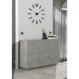 Kommode Inosign "Ping" Sideboards Gr. B/H/T: 121 cm x 86 cm x 38 cm, grau (beton)