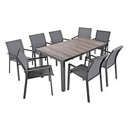 Garden Pleasure Sitzgruppe Rana, grau Kunststoff, Metall, 9-teilig