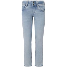 Slim-fit-Jeans Pepe Jeans Gr. 25, Länge 32, blau (lt bl powerf) Damen Jeans Röhrenjeans
