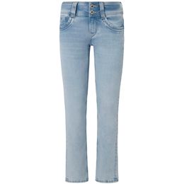 Slim-fit-Jeans Pepe Jeans Gr. 31, Länge 32, blau (lt bl powerf) Damen Jeans Röhrenjeans