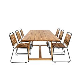 ebuy24 Garten-Essgruppe Plankton Gartenset Tisch 100x220cm und 6 Stühle Bo