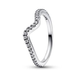 Pandora Fingerring Funkelnde Welle Ring aus 925er Silber mit Zirkonia von Pandora