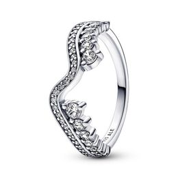 Pandora Fingerring Wellen Ring für Damen von Pandora aus Sterlingsilber mit Zirkonia