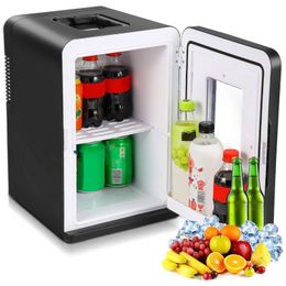 2in1 Mini Kühlschrank Kühlbox. 15 Liter Fridge mit Kühl- und Heizfunktion. ac dc 220-240V/12V Steckdose und Zigarettenanzünder - Rot - Tolletour