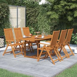 7-tlg. Gartenmöbel Set Sitzgruppe Garten mit Tisch und Stühlen - Massivholz Akazie BV285244 Bonnevie