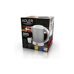 ADLER - AD-1268 Kompakter elektrischer Wasserkocher, 2 Tassen Geschenk, 0,6 l, 600W, BPA-frei
