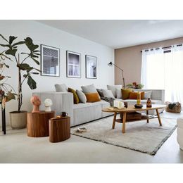 Colombine – modulares ecksofa rechts – 5-sitzer – aus cord - hellgrau