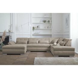 Lisa Design - Vermont – wohnlandschaft 7-sitzer ecksofa in u-form – xxl – rechts - beige