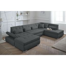 Lisa Design - Vermont – wohnlandschaft 7-sitzer ecksofa in u-form – xxl – rechts - dunkelgrau