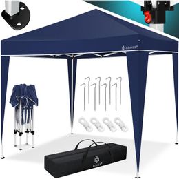 Pavillon 3x3m wasserdicht inkl. Tasche Pop-Up Klicksystem UV-Schutz 50+ Faltpavillon Gartenzelt Partyzelt Metall-Verstrebungen Blau - Blau - Kesser