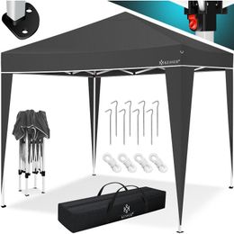 Kesser Pavillon 3x3m wasserdicht inkl. Tasche Pop-Up Klicksystem UV-Schutz 50+ Faltpavillon Gartenzelt Partyzelt Metall-Verstrebungen Anthrazit - Anthrazit