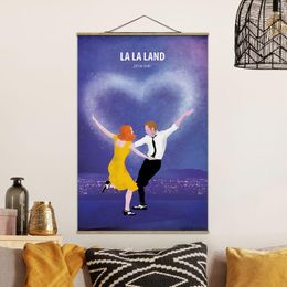 MICASIA Stoffbild mit Posterleisten - Filmposter La La Land - Hochformat 3:2 Größe HxB: 75cm x 50cm Material: Eiche