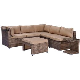 Sonneninsel Lounge Insel Gartenmöbel Sitzgruppe Poly Rattan Garten Liege Brast