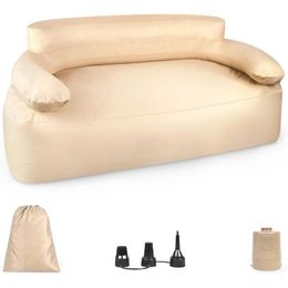 Aufblasbares Sofa Luftsofa Doppelsofa mit Rückenlehne und Armlehnen Ergonomisches Design Schlafsessel Indoor & Outdoor Aufblasbare Couch für Camping