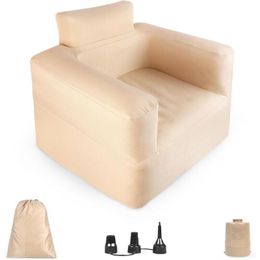 Aufblasbares Sofa Luftsofa Einzelsofa mit Rückenlehne und Armlehnen Ergonomisches Design Schlafsessel Indoor & Outdoor Aufblasbare Couch für Camping