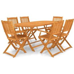 7-tlg. Gartenmöbel Set Sitzgruppe Garten mit Tisch und Stühlen - Klappbar Massivholz Akazie BV351662 Bonnevie