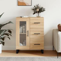 Sideboard, Kommode, Küchenschrank, Beistellschrank, Anrichte für Wohnzimmer Sonoma-Eiche 69,5x34x90 cm Holzwerkstoff LLLA266268 MAISONCHIC