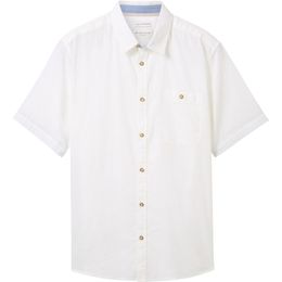 Tom Tailor Freizeithemd, Leinenanteil, Regular Fit, für Herren, weiß, 3XL