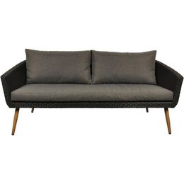ebuy24 Accon Garten Lounge Sofa, 3 Personen inkl. Auflagen schwarz/grau.