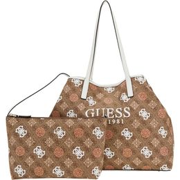 Guess Shopper, Logo-Muster, Magnetdruckknopf, für Damen, braun