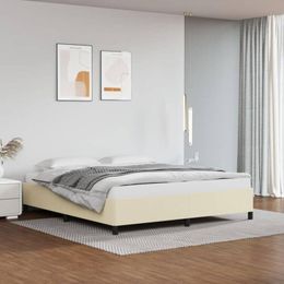 MAISONCHIC Bettgestell Doppelbett Bett für Schlafzimmer Creme 180x200 cm Kunstleder DE82758