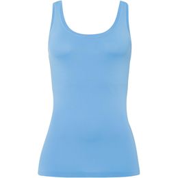 Hanro Touch Feeling Unterhemd, nahtlos, Feinripp, für Damen, blau, XL
