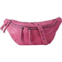 FREDsBRUDER Gürteltasche, Reißverschluss, Leder, für Damen, pink