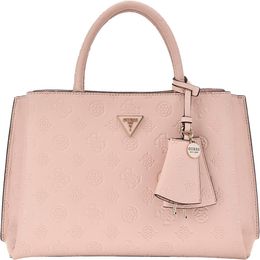 Guess Henkeltasche "Jena Elite Luxury Satchel", Magnetdruckknopf, Logo-Muster, für Damen, rosa