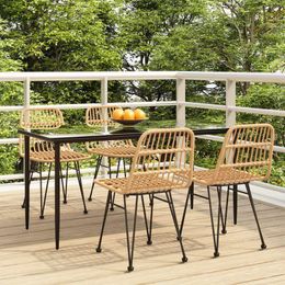 Bonnevie - 5-tlg. Garten-Essgruppe,Gartenmöbel Set Poly Rattan vidaXL