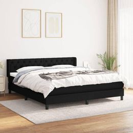 Boxspringbett,Doppelbett mit Matratze Schwarz 160x200 cm Stoff vidaXL