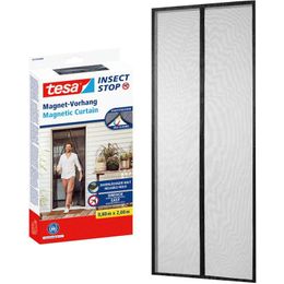 Tesa Magnetvorhang selbstschließend - Insektenschutzvorhang mit Magneten für Balkon- und Terrassentüren - zur einfachen Montage ohne Bohren - 2,0 m x 0,8