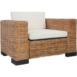 Sessel Relaxsessel - Fernsehsessel mit Auflagen Natur Rattan BV333485 Bonnevie