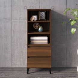 MAISONCHIC Sideboard Wohnzimmer-Anrichte,Highboard Braun Eichen-Optik 40x36x110 cm Holzwerkstoff FSW29272