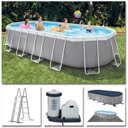 Prism Frame Oval Pool Swimming Pool 503x274x122 cm Schwimmbad Filterpumpe - Intex