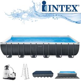 Frame Pool Set Ultra Quadra xtr 732 x 366 x 132 cm - mit Salzwassersystem - Intex