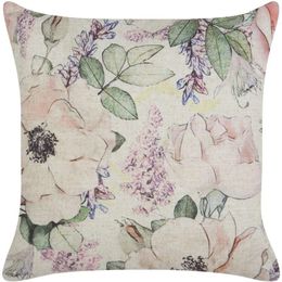 Beliani - Dekokissen Violett Blumenmuster 45 x 45 cm Quadratisch Abnehmbarer Bezug für Wohnzimmer Schlafzimmer Sofa Sessel Bett - Bunt