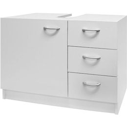 Casaria - Waschbeckenunterschrank 3 Schubladen 63x54x30cm Badezimmer Unterschrank Waschtischunterschrank Badschrank weiß