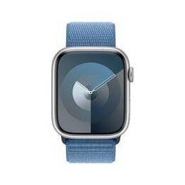 Apple Watch Series 9, Smartwatch silber/blau, Aluminium, 45 mm, Sport Loop Kommunikation: Bluetooth Armbandlänge: 145 - 220 mm Touchscreen: mit Touchscreen