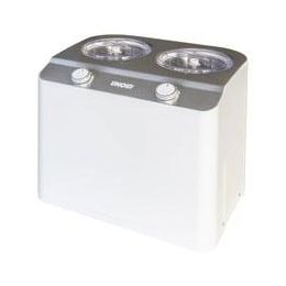 Unold Elektro Eismaschine Doppio bianco weiß, 2x 1,2 Liter Gefrierbehälter: 2,4 Liter Ausstattung: Kompressor, Sichtfenster, 2 Gefrierbehälter
