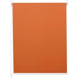 Rollo MCW-D52, Fensterrollo Seitenzugrollo Jalousie, Sonnenschutz Verdunkelung blickdicht 100x230cm ~ orange
