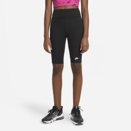 Nike Sportswear Radshorts mit hohem Bund für ältere Kinder (Mädchen) (ca. 23 cm) - Schwarz