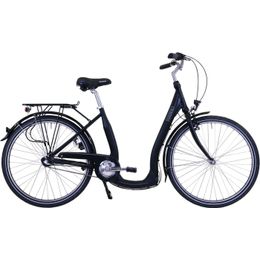 HAWK Bikes Cityrad HAWK City Comfort Premium Black, 3 Gang Shimano Nexus Schaltwerk, für Damen und Herren, schwarz